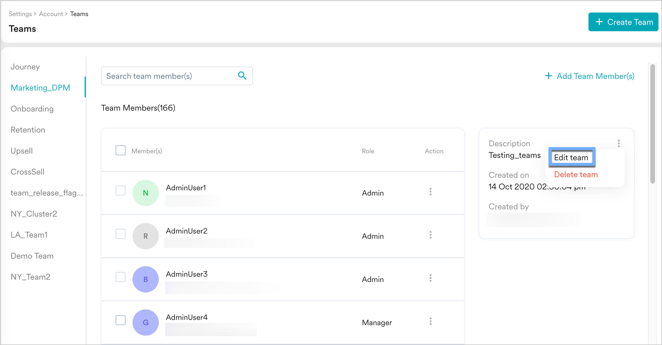 Teams in MoEngage – User Guide