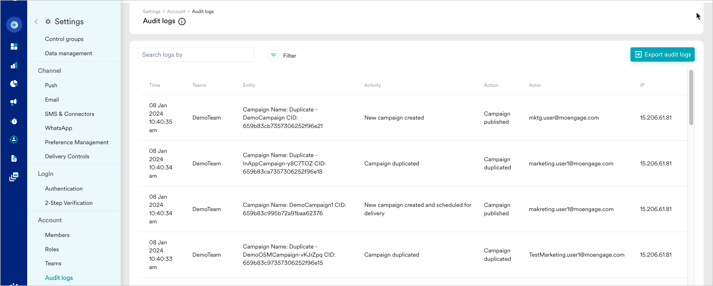 Audit Logs – User Guide