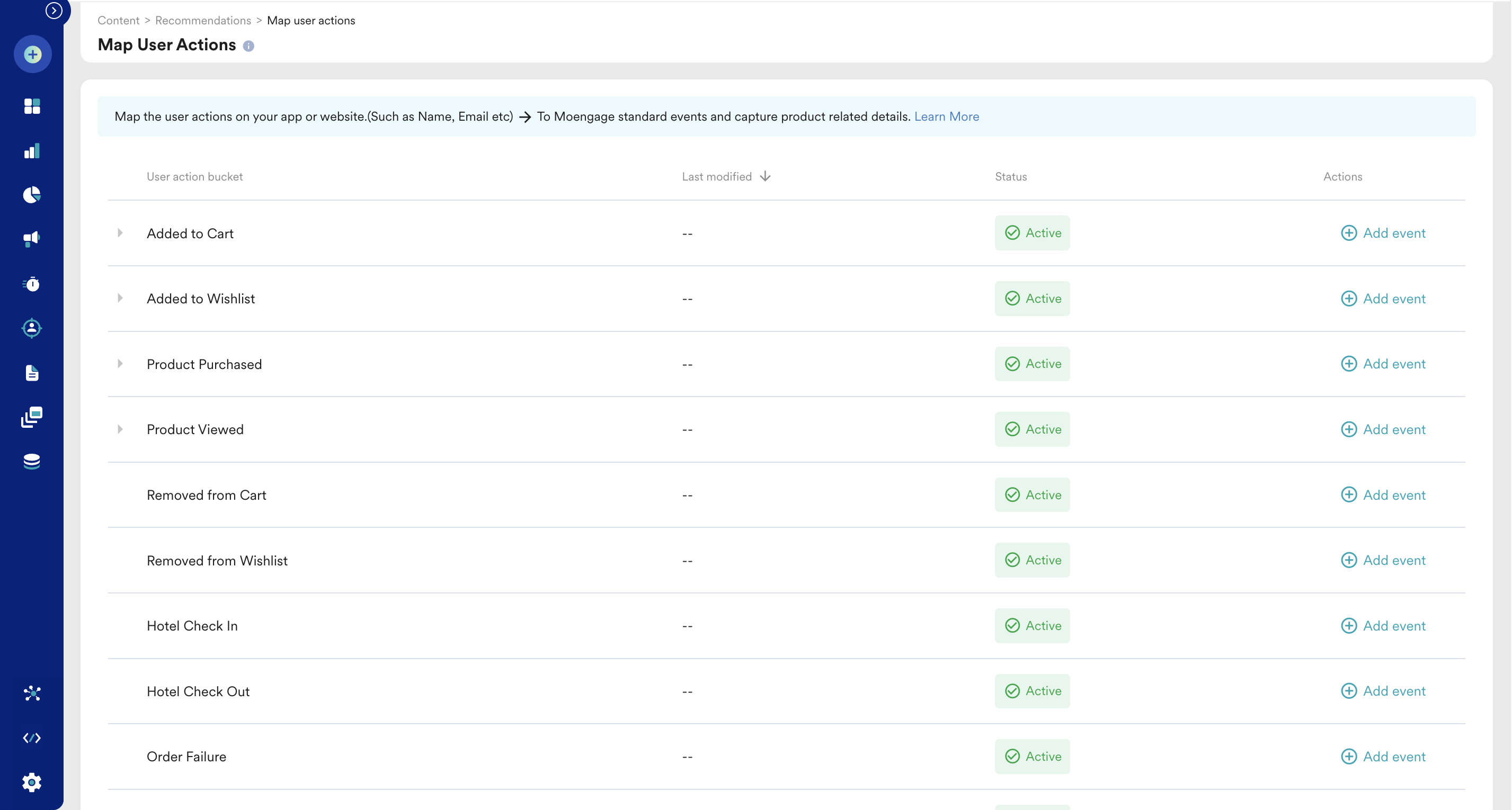 Map User Actions Settings – User Guide