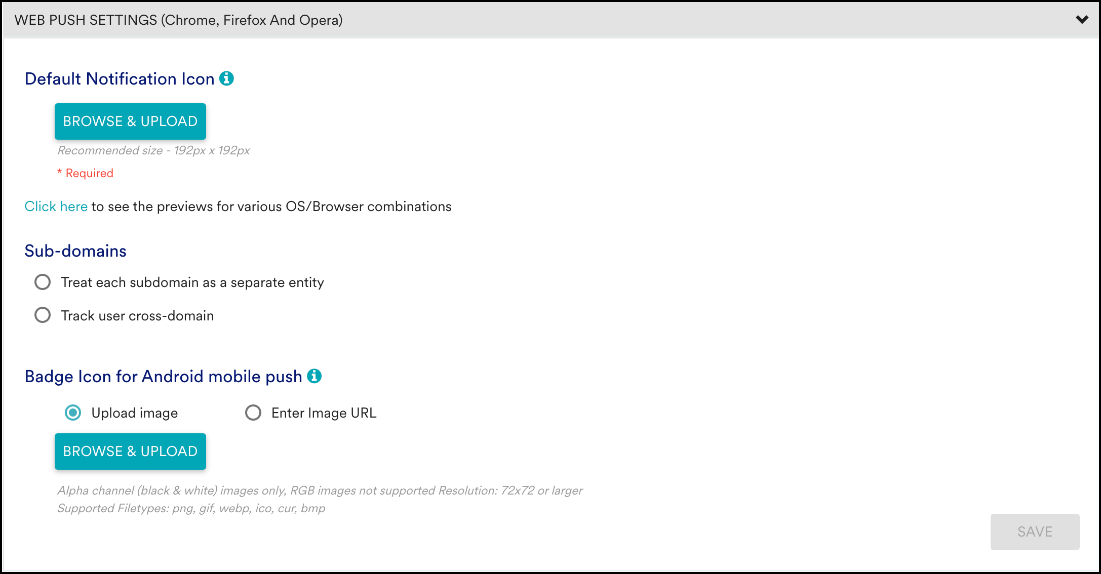 Configure Web Push Settings – User Guide