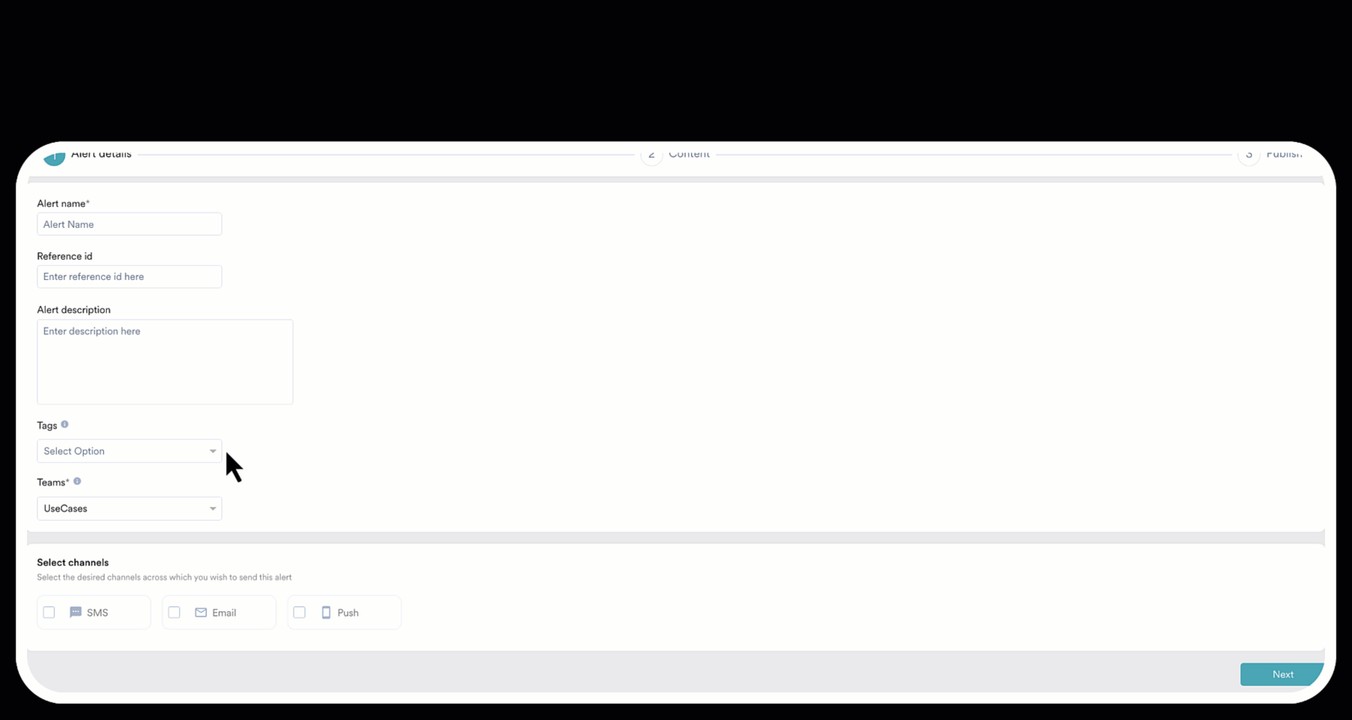 Create Alert – User Guide