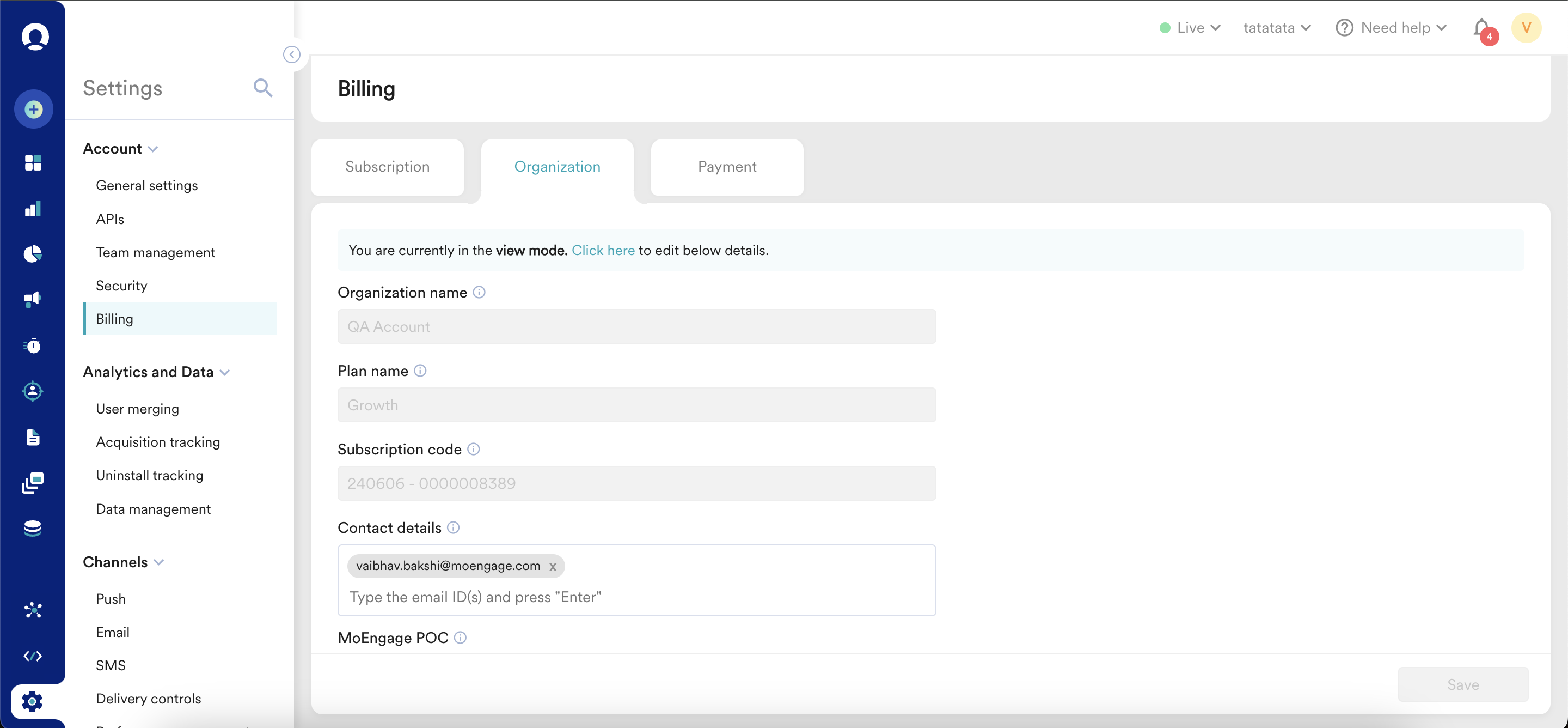 Organization Details – User Guide
