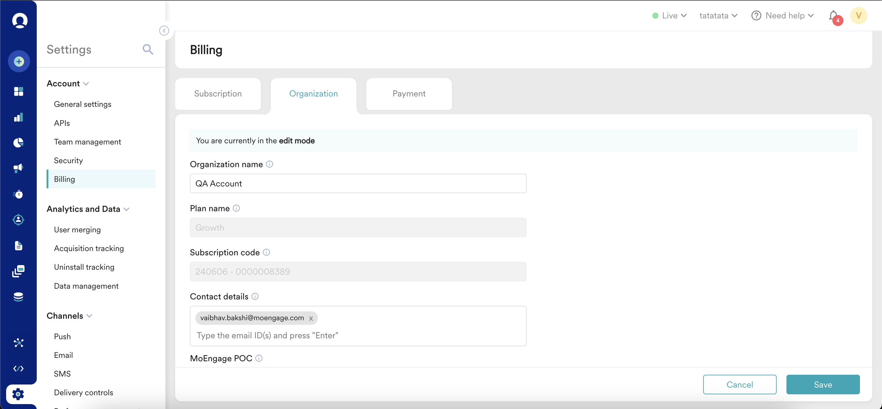 Organization Details – User Guide