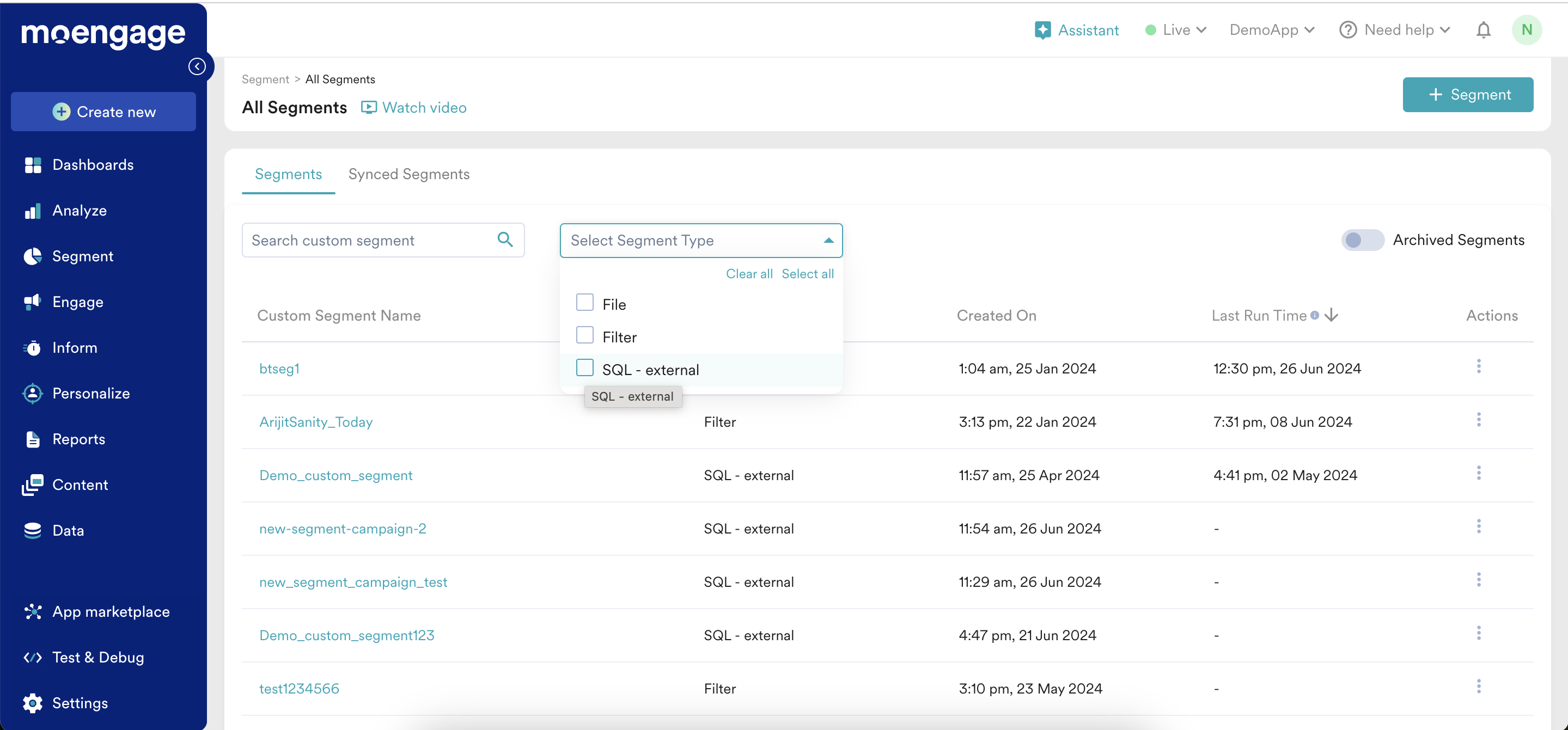 Warehouse Segments – User Guide